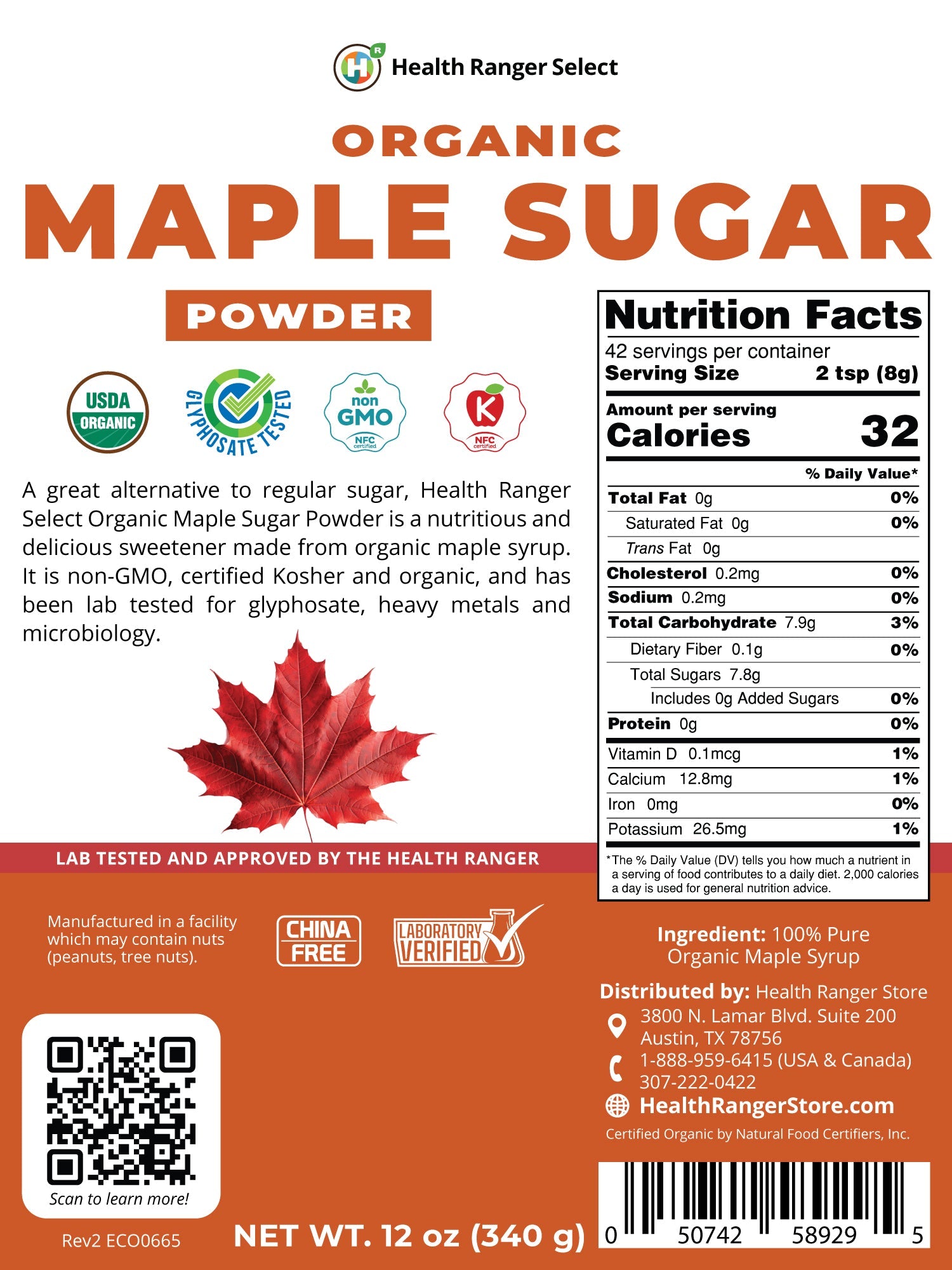 Organic Maple Sugar Powder 12oz (340g) | The Plant Attraction
