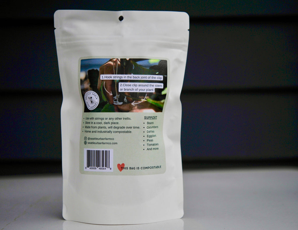 Compostable Garden And Trellis Clips - 50 Clip Bag | The Plant Attraction