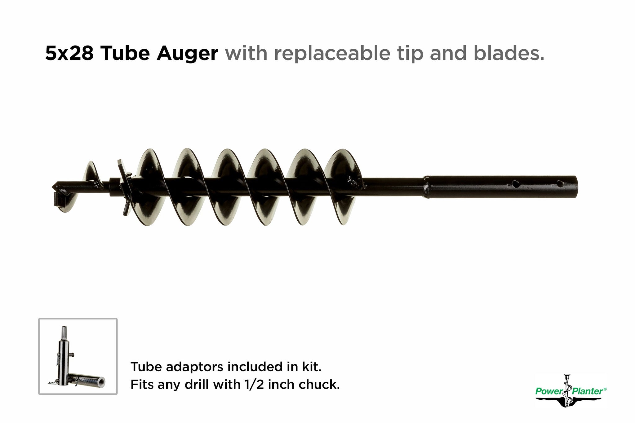 Quart Pot Landscaping Auger (5" x 28") By Power Planter Augers, USA Ma ...