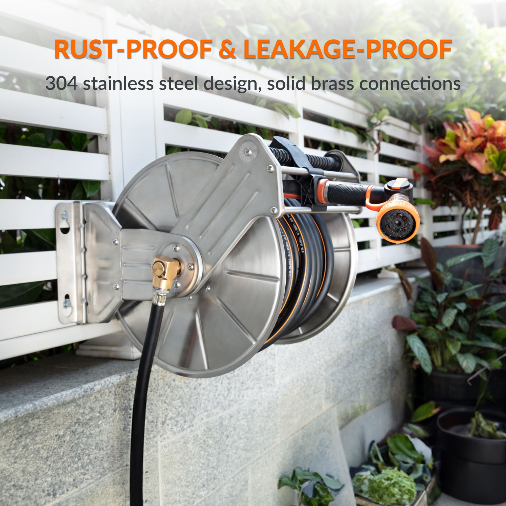 Wall Mounted Hose Reel-Stainless Steel-Heavy Duty Made By Giraffe Tool ...